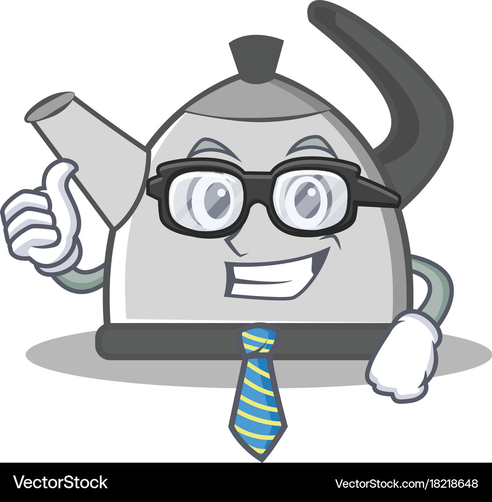 Businessman kettle character cartoon style Vector Image
