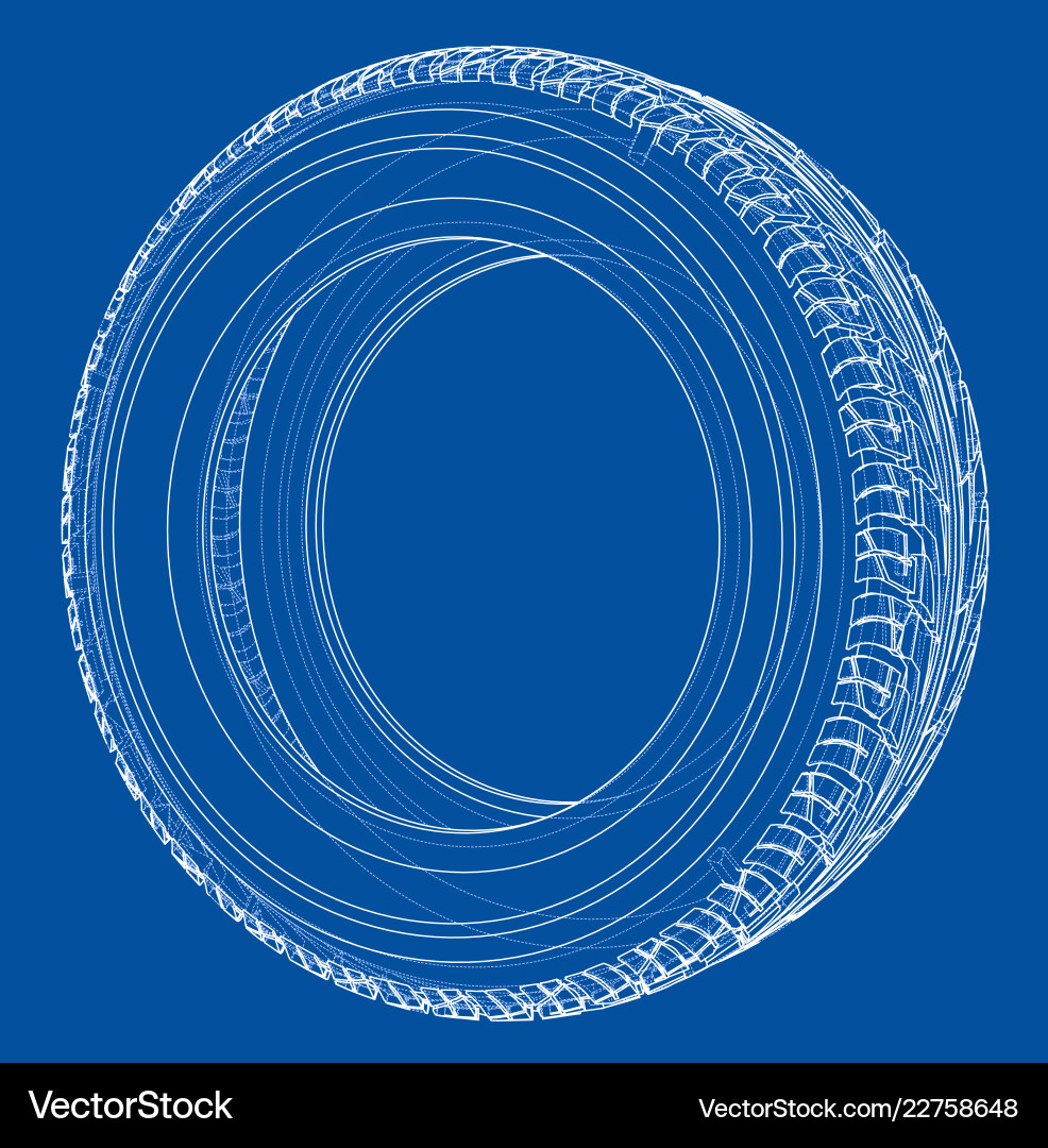 Car tire concept rendering of 3d Royalty Free Vector Image