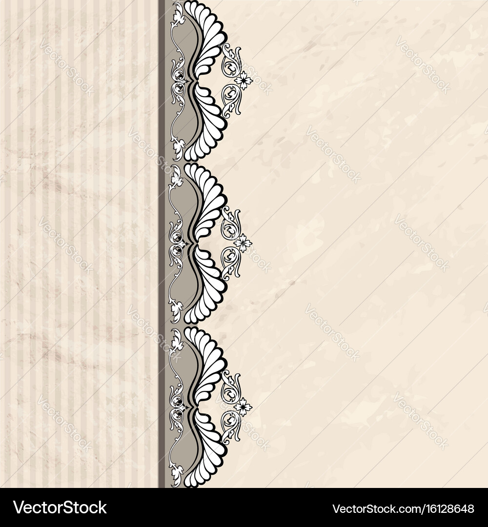Floral vignette border vintage background old Vector Image