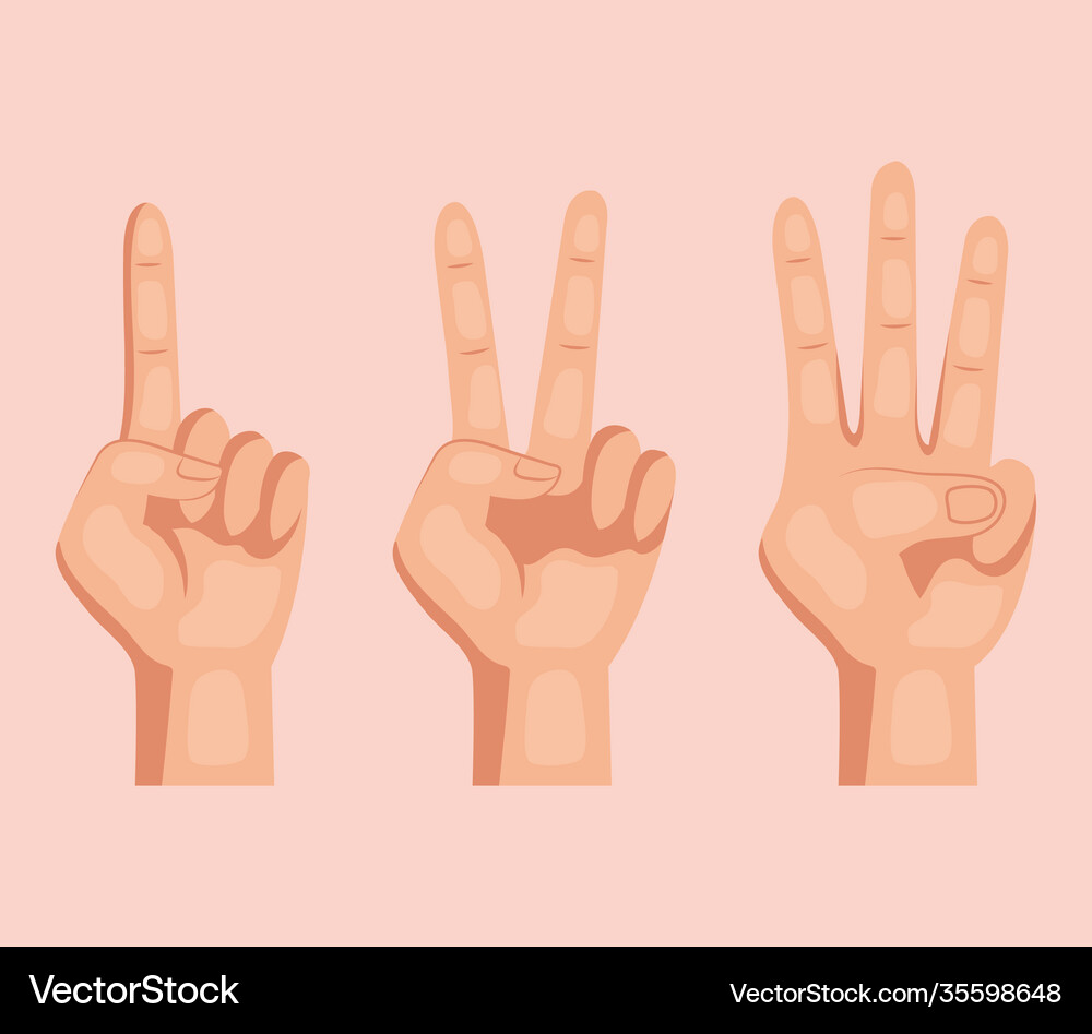 Hands humans signals set icons Royalty Free Vector Image