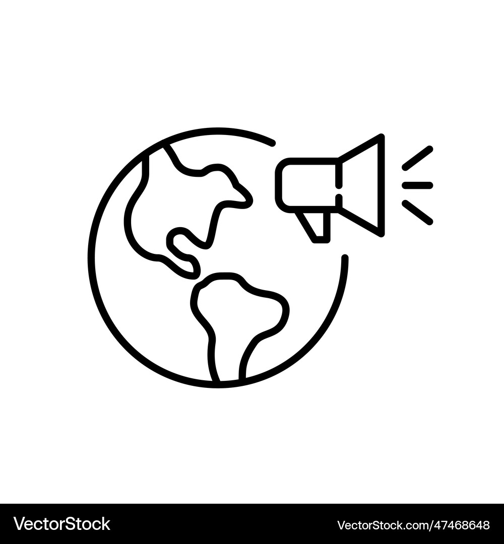 International news coverage earth and megaphone Vector Image