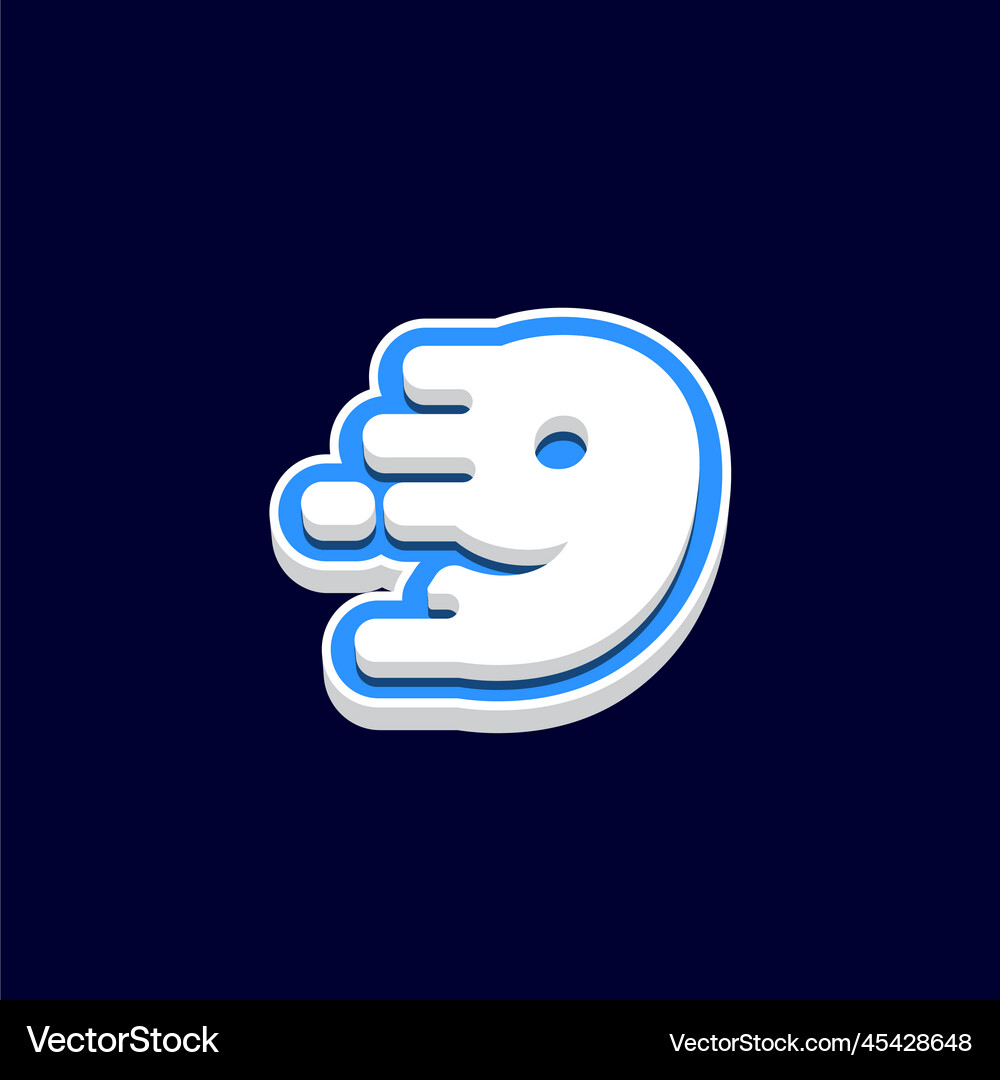 Number 9 3d colorful speed icon Royalty Free Vector Image