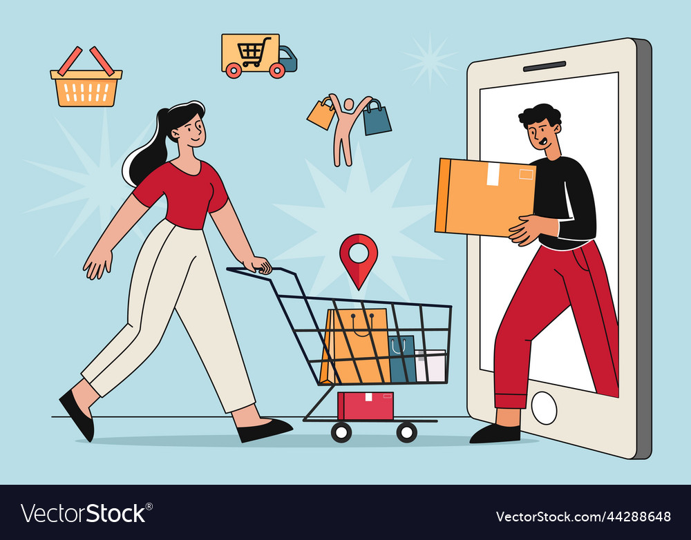 Order processing concept Royalty Free Vector Image