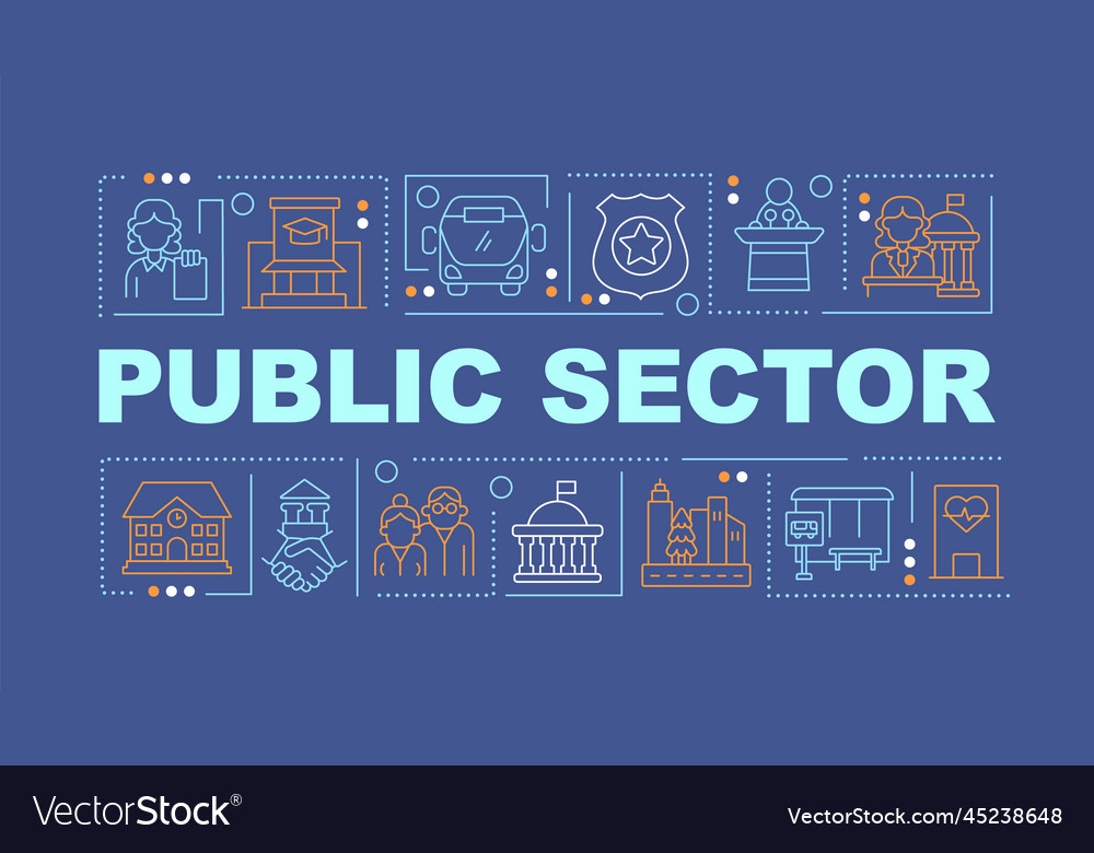 Public sector word concepts dark blue banner Vector Image