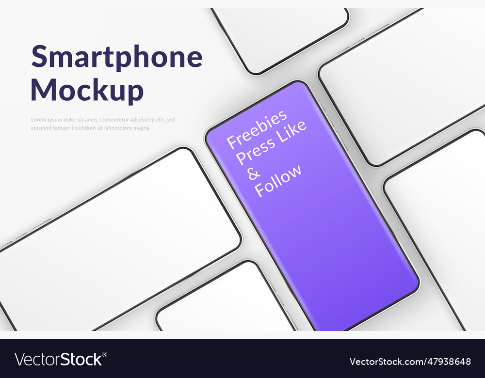 Realistic smartphones mockup 3d mobile phones Vector Image