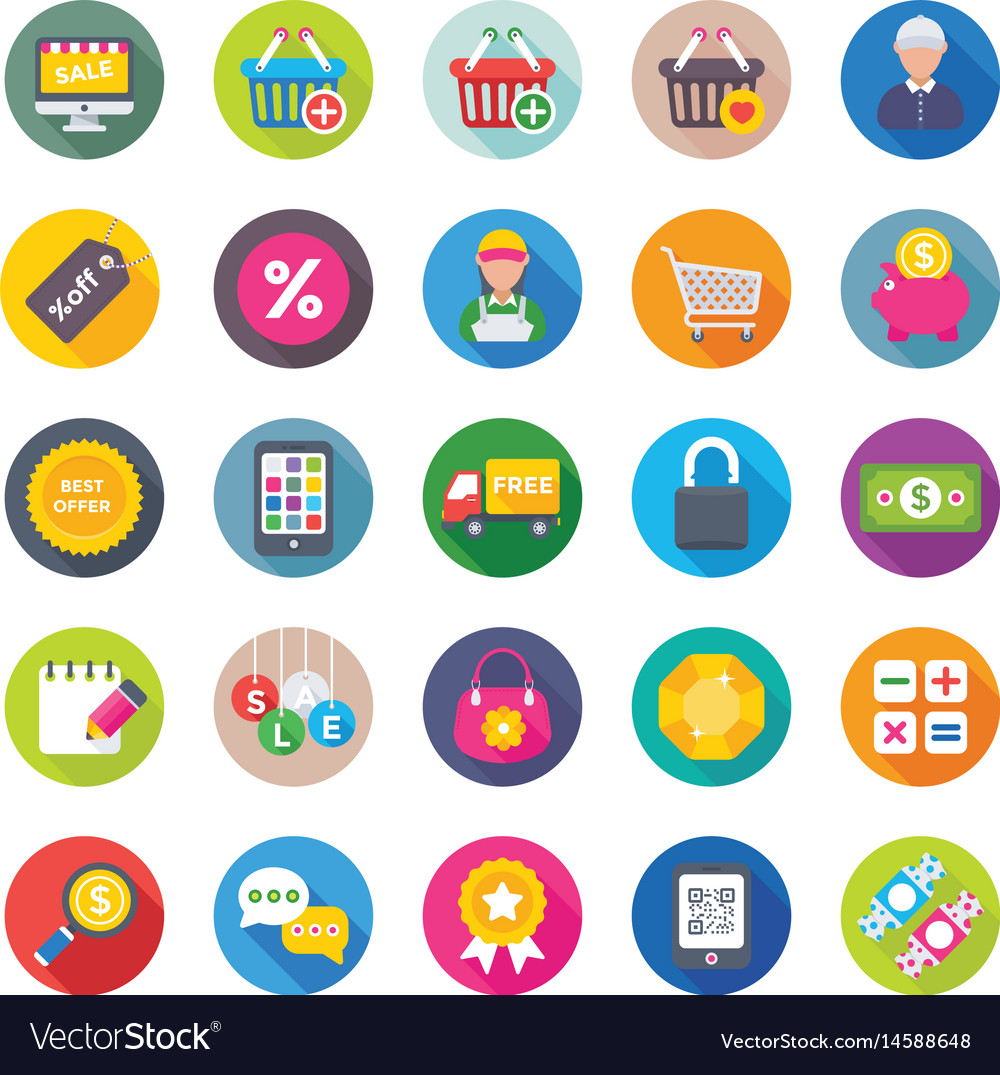 Shopping and commerce icons 6 Royalty Free Vector Image