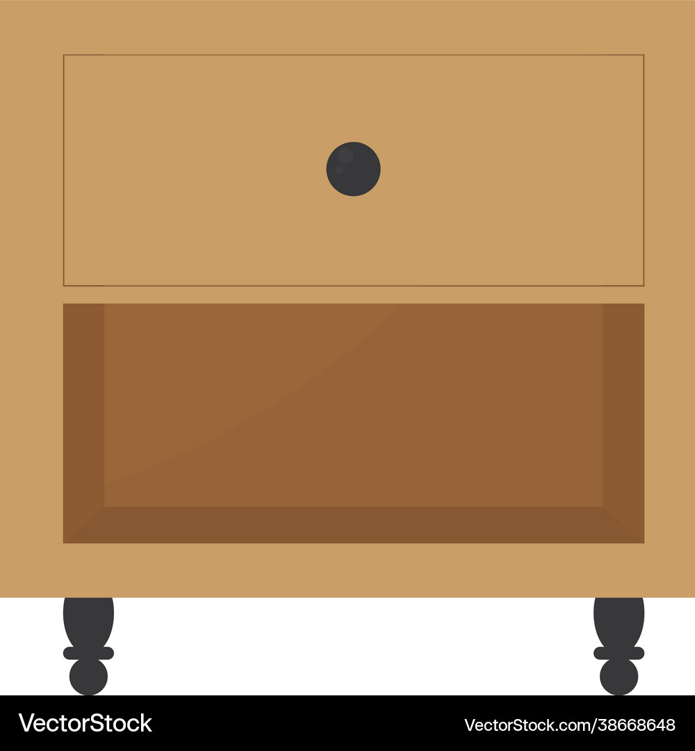 Wooden night stand icon Royalty Free Vector Image
