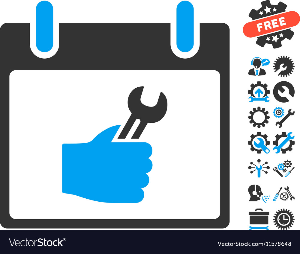 Wrench service hand calendar day icon Royalty Free Vector Wrench service hand calendar day icon Royalty Free Vector