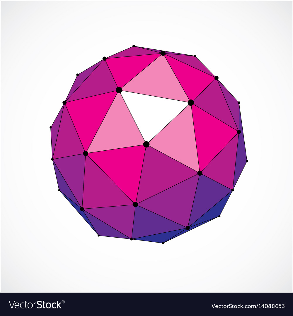 3d digital wireframe spherical object made using Vector Image