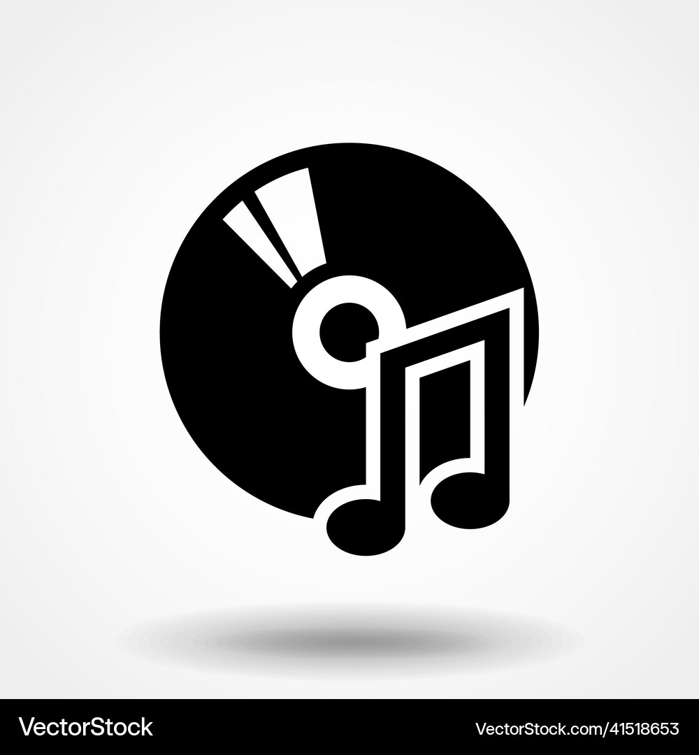 Cd music icon filled flat sign solid pictogram Vector Image