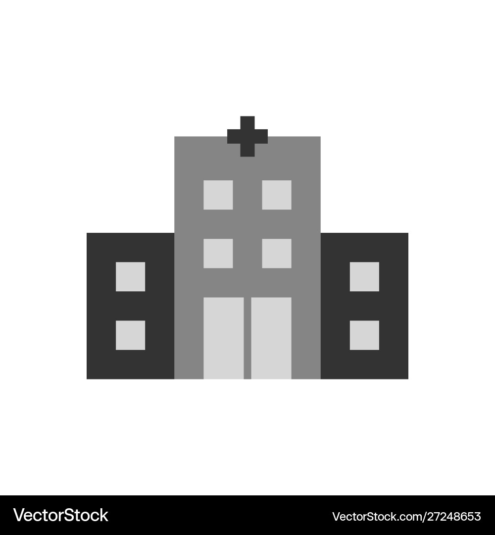 Clinic building gray icon on white background Vector Image