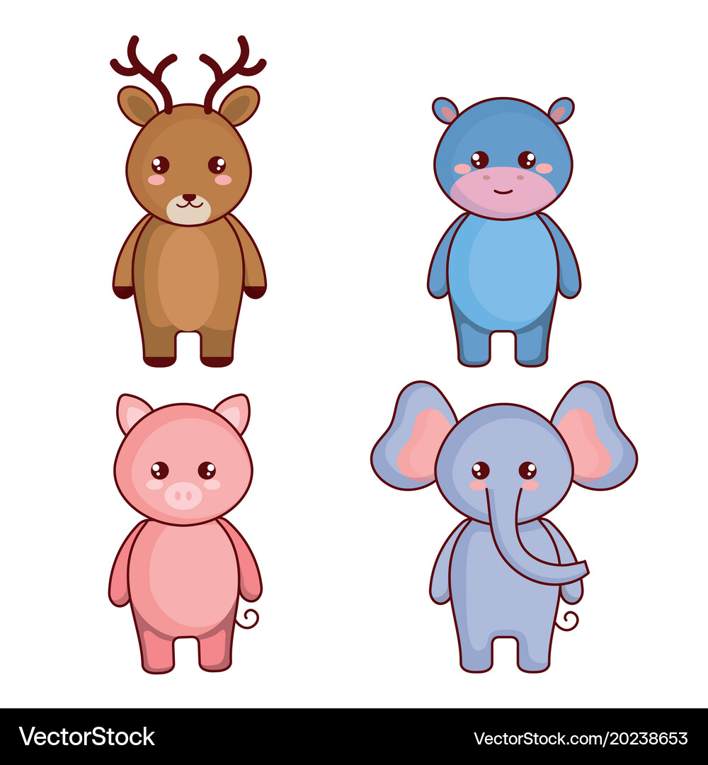 Cute and little animals characters Royalty Free Vector Image