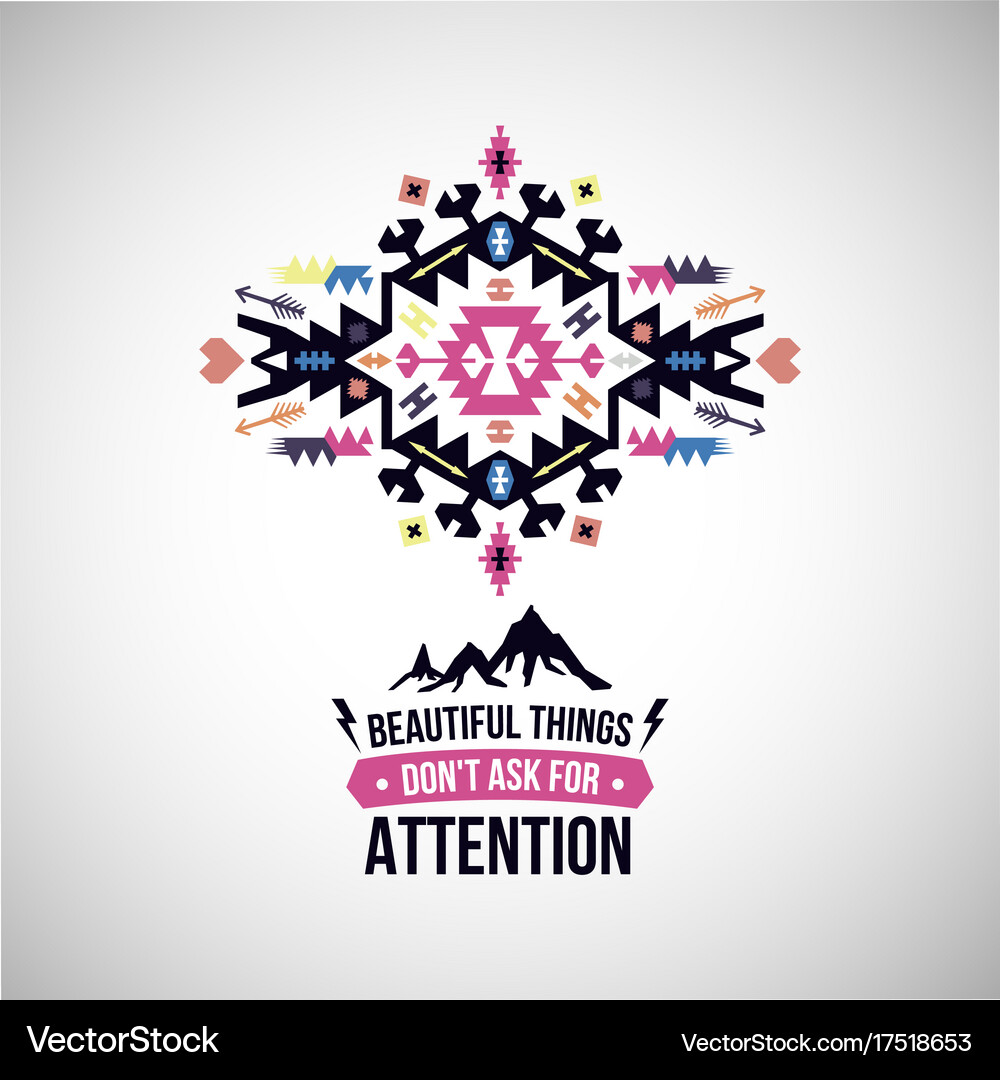 Fancy abstract geometric symbol in tribal Vector Image