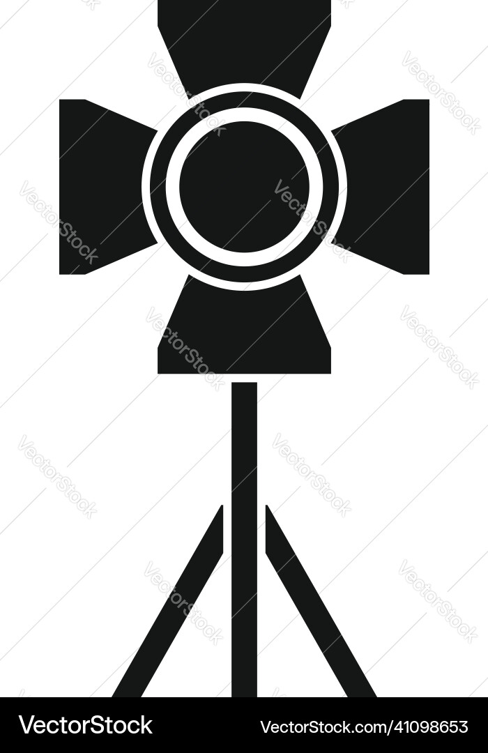 Filmmaker spotlight icon simple cinema Royalty Free Vector