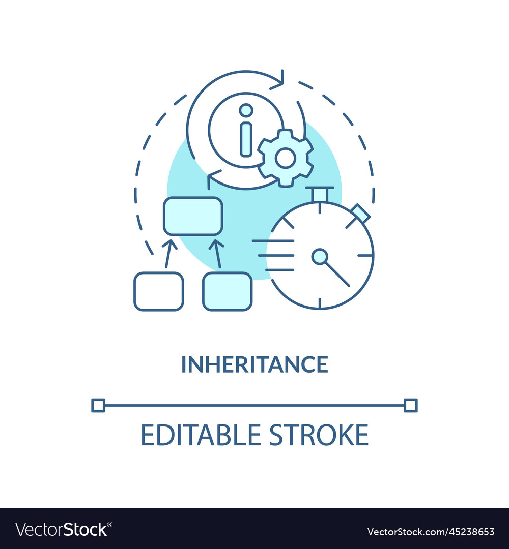 Inheritance turquoise concept icon Royalty Free Vector Image