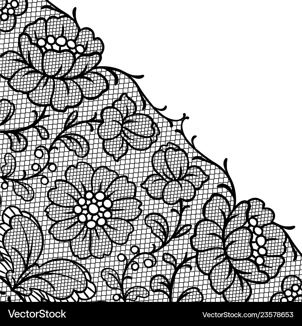 Lace ornamental background with flowers Royalty Free Vector