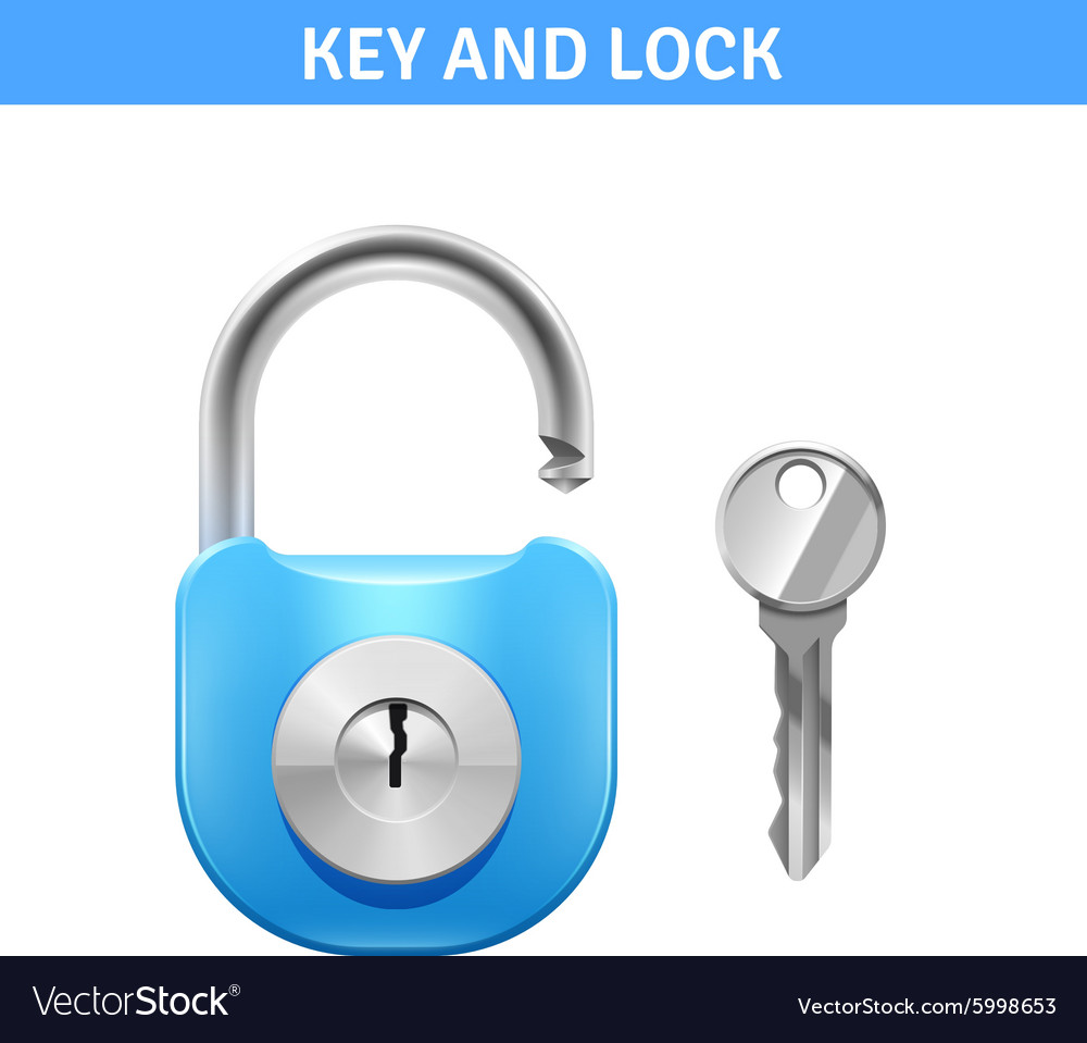 Lock and key Royalty Free Vector Image - VectorStock