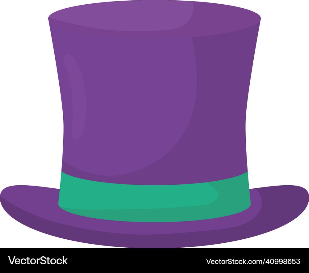 Purple top hat Royalty Free Vector Image - VectorStock