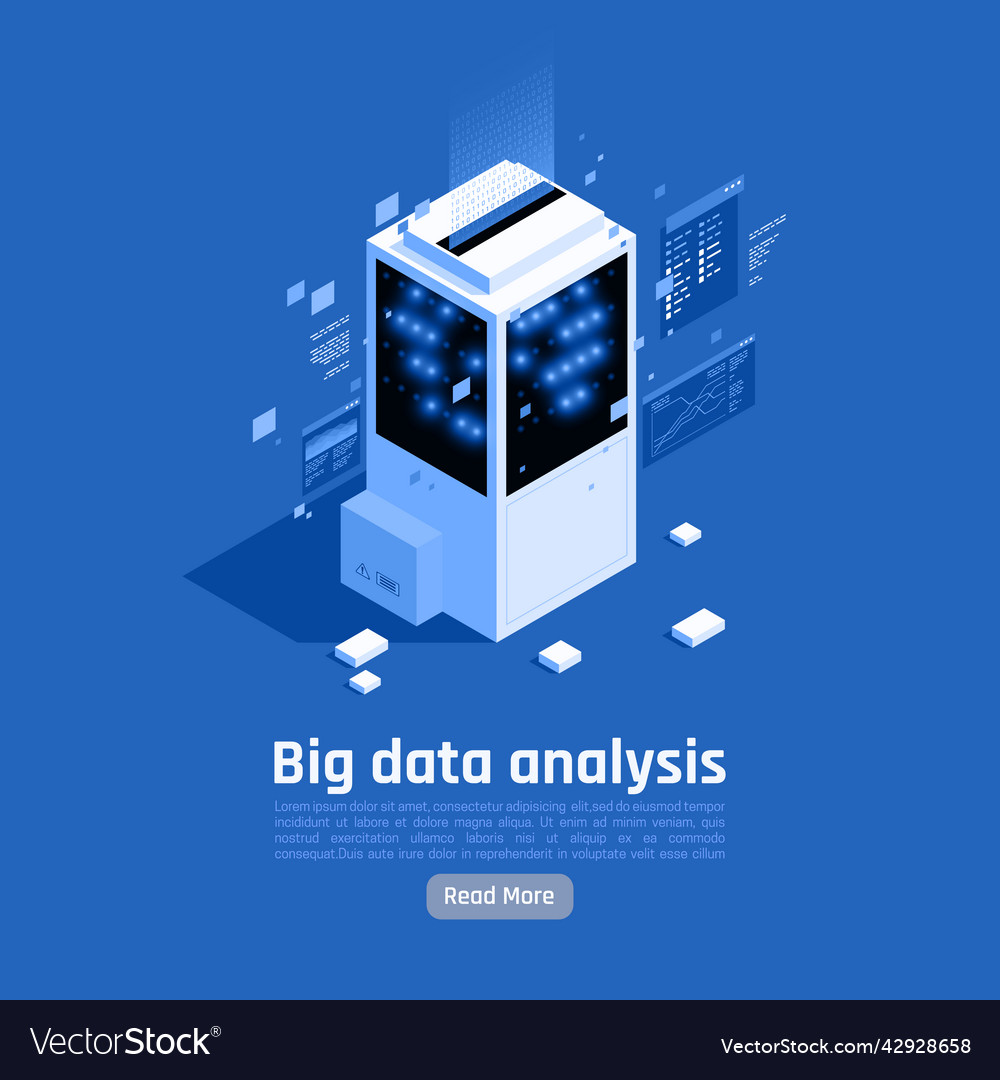 Big data analysis isometric background Royalty Free Vector Big data analysis isometric background Royalty Free Vector