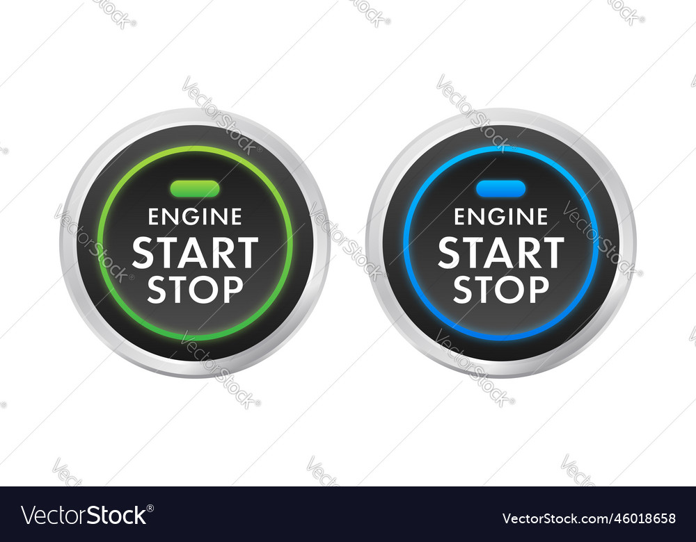 Car engine start stop button starting Royalty Free Vector