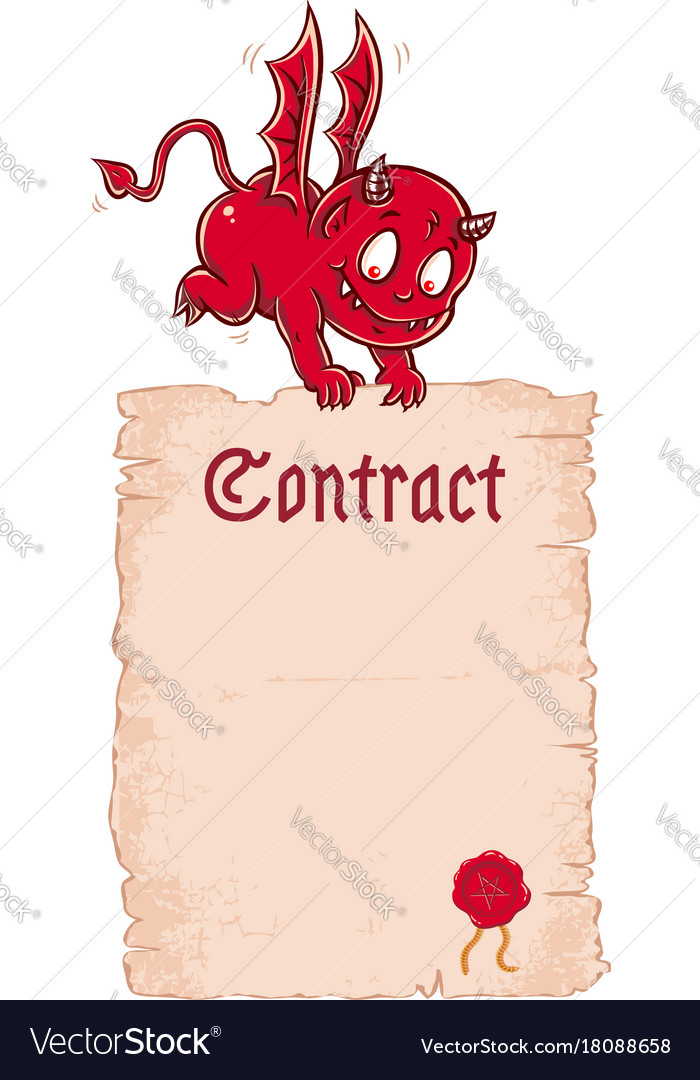 Ector devils contract Royalty Free Vector Image