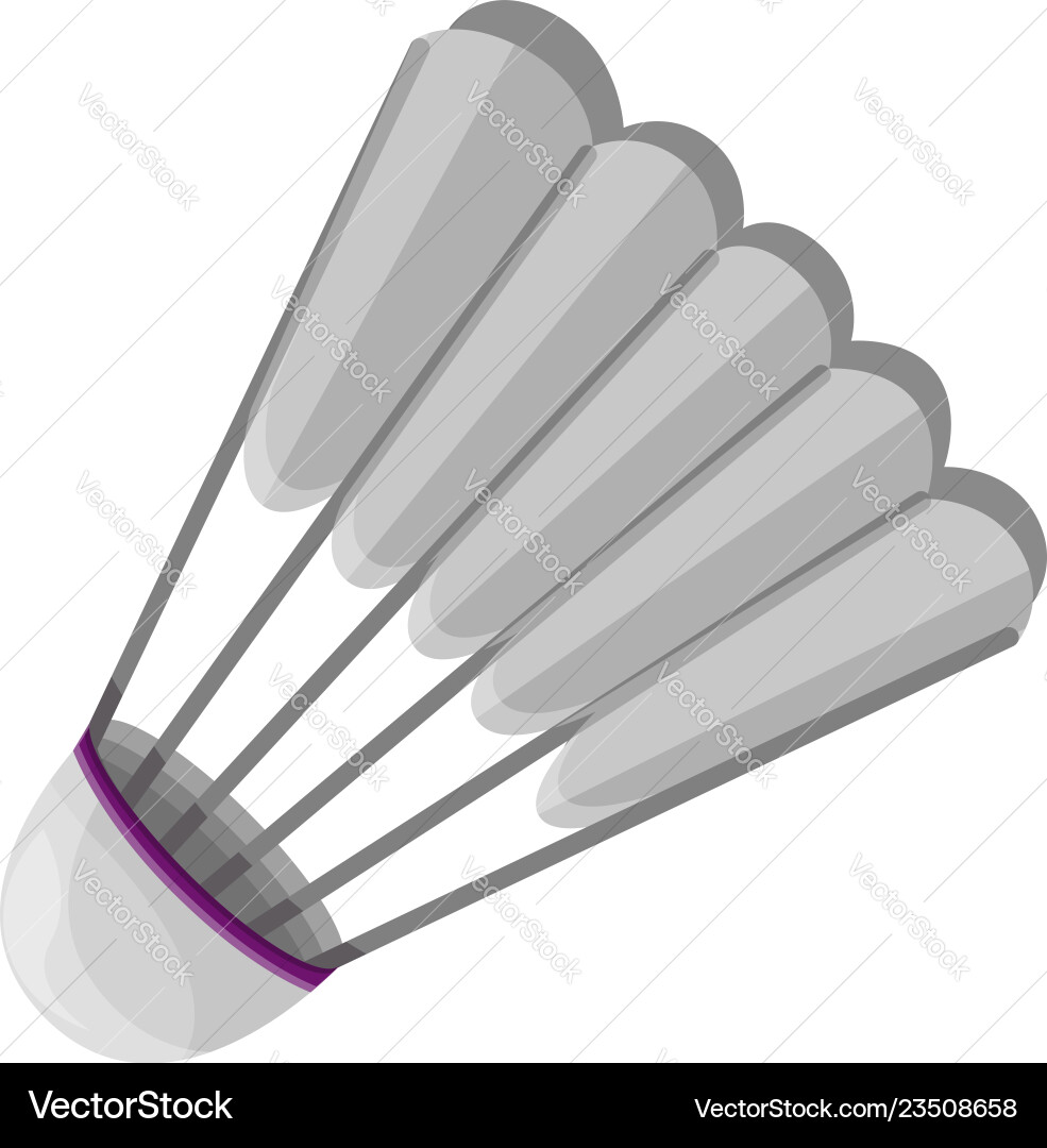 Grey shuttlecock icon cartoon style Royalty Free Vector