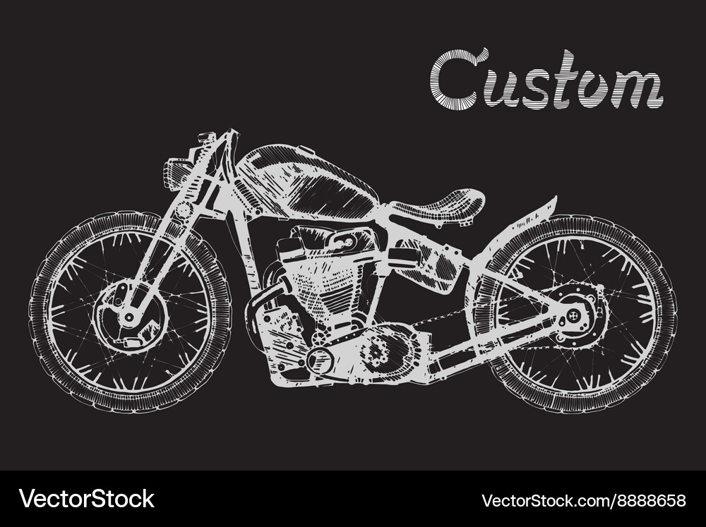 Hand-painted motorcycle and lettering Royalty Free Vector