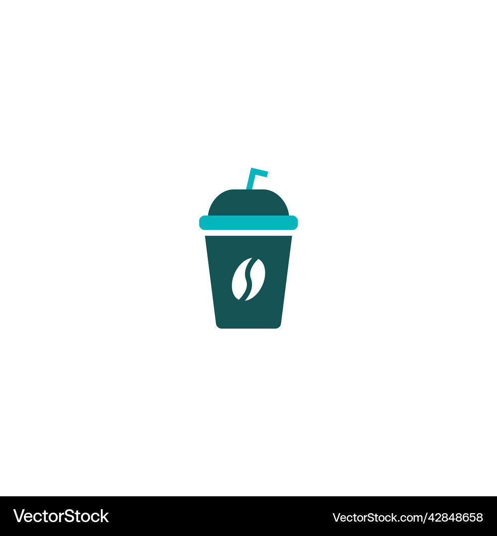 Ice coffee line icon linear style sign for mobile Vector Image