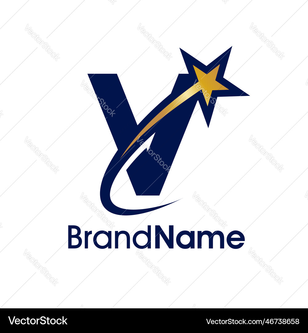 Initial v star logo Royalty Free Vector Image - VectorStock