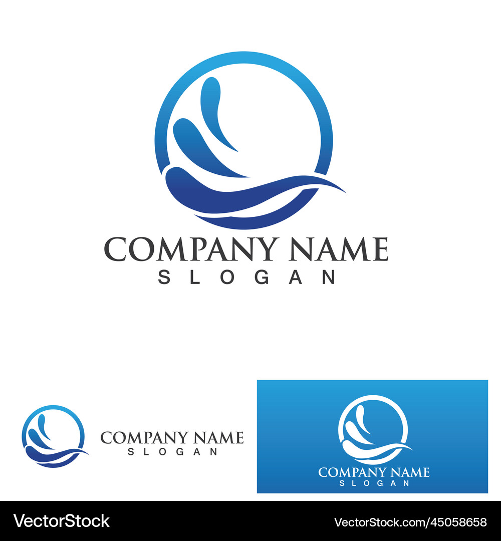 Isolated round shape logo blue color logotype Vector Image