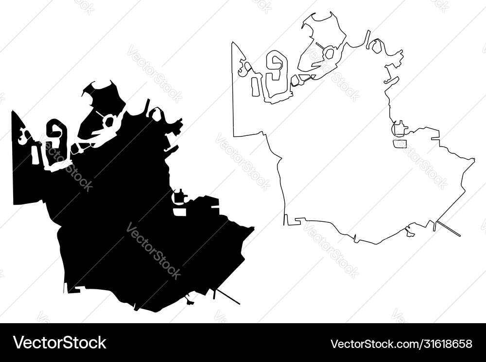 Manama city kingdom bahrain map scribble Vector Image