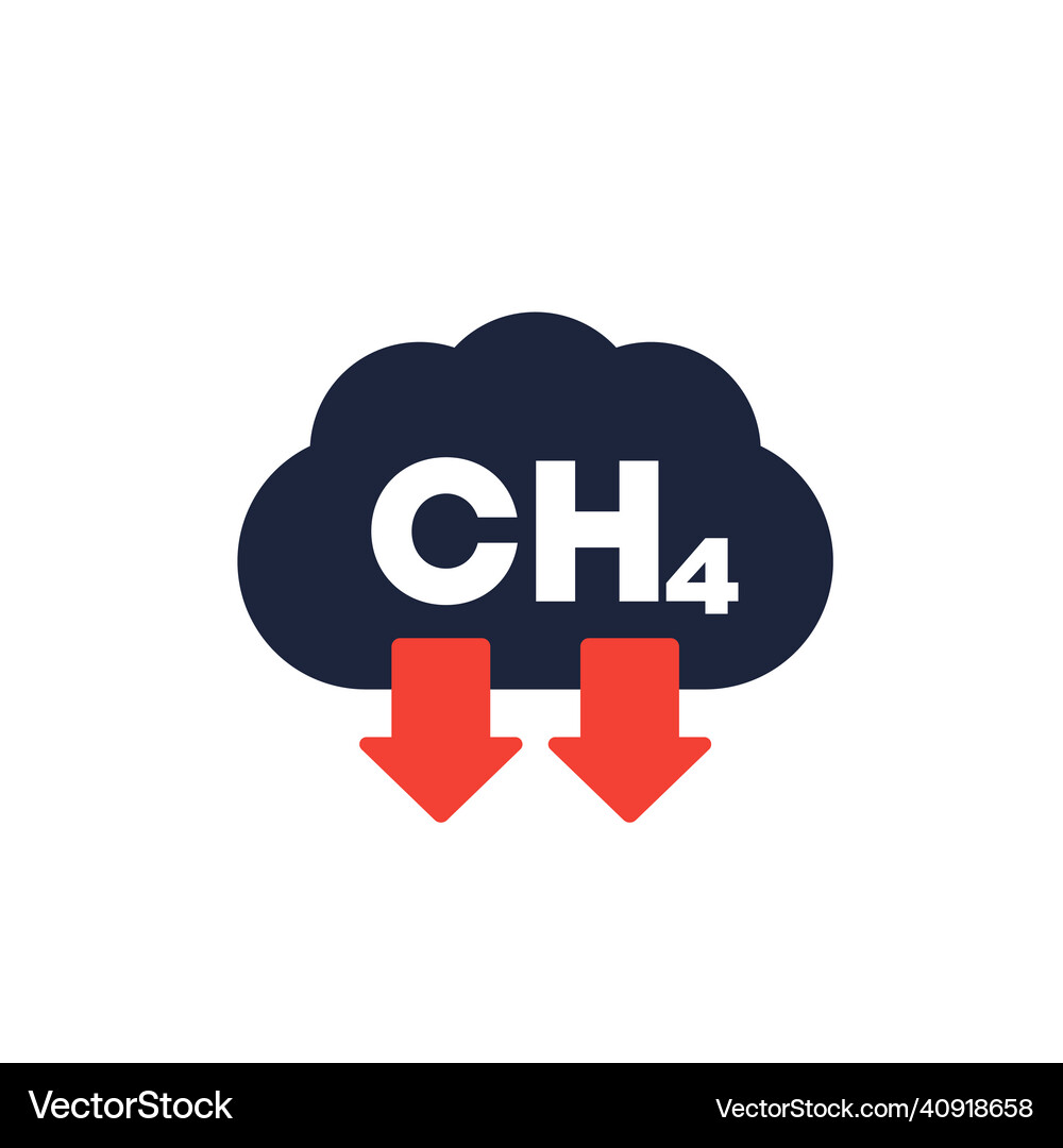Methane emissions ch4 gas icon art Royalty Free Vector Image