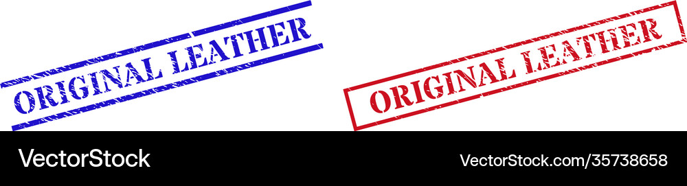 Original leather textured rubber stamp seals Vector Image