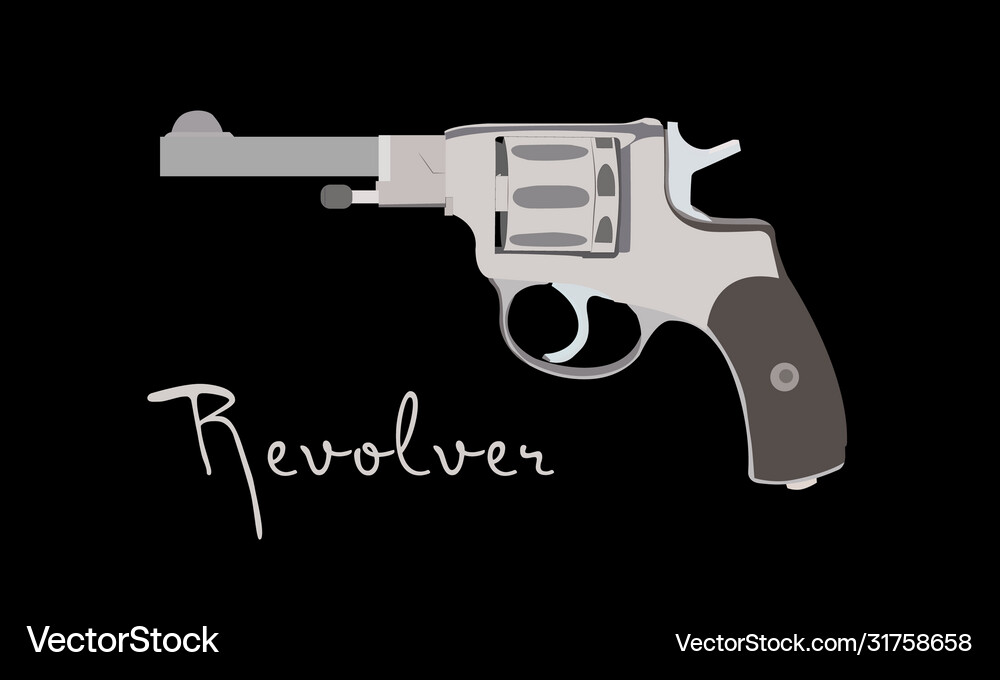 Retro pistol revolver Royalty Free Vector Image
