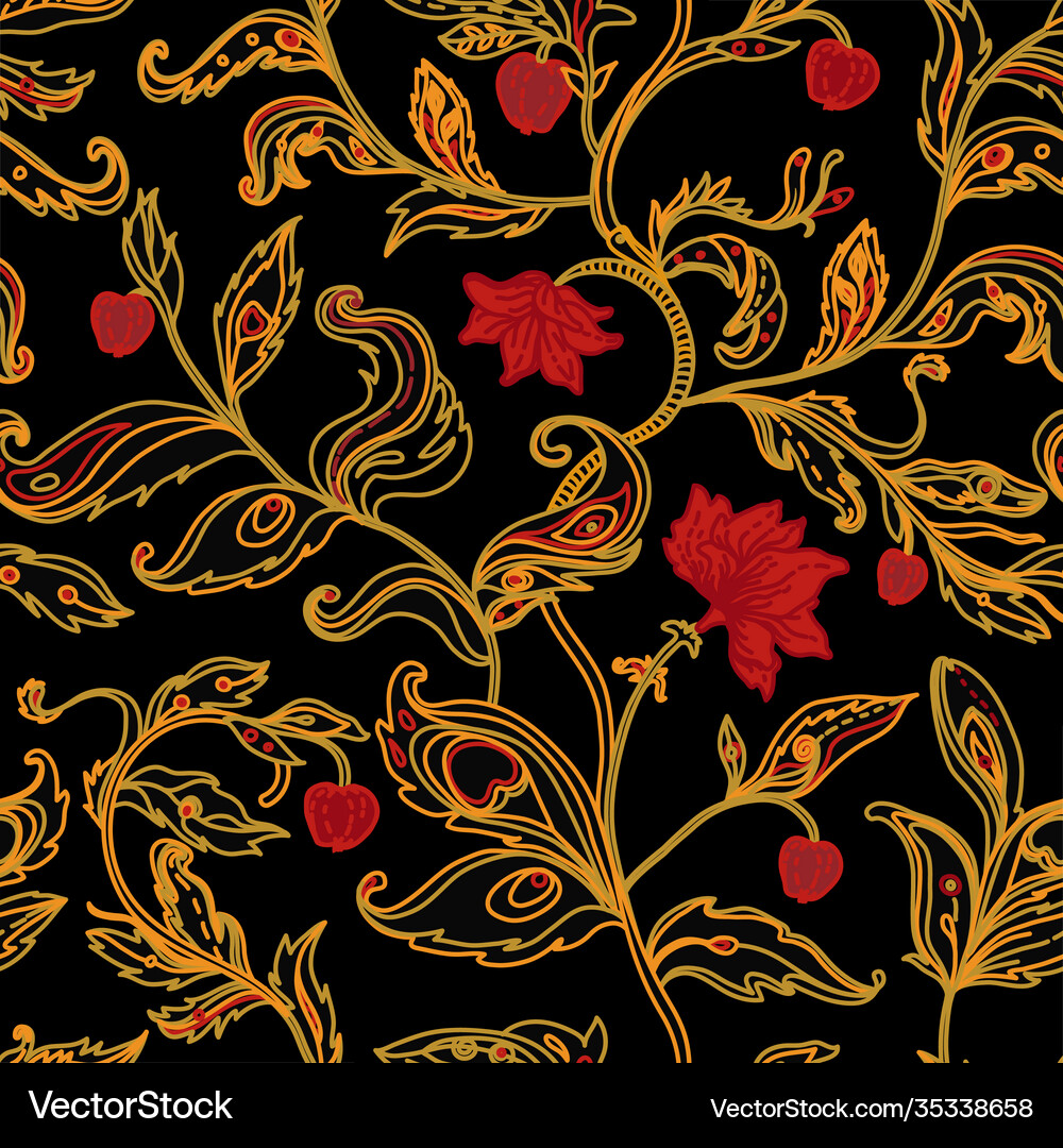 Seamless pattern with fantasy flowers natural Vector Image