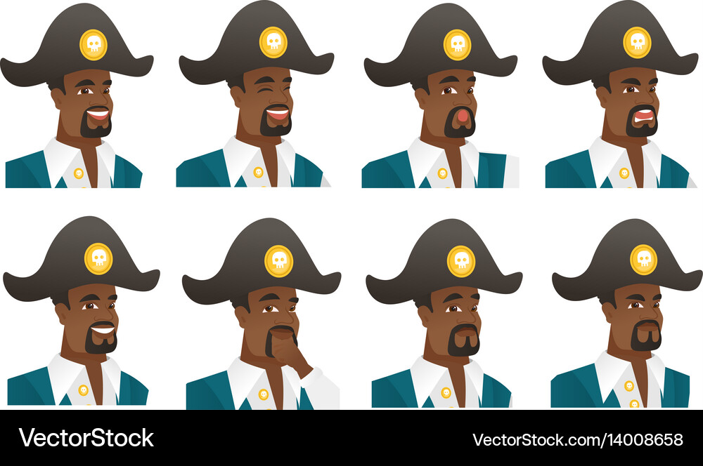 Set of pirate characters Royalty Free Vector Image