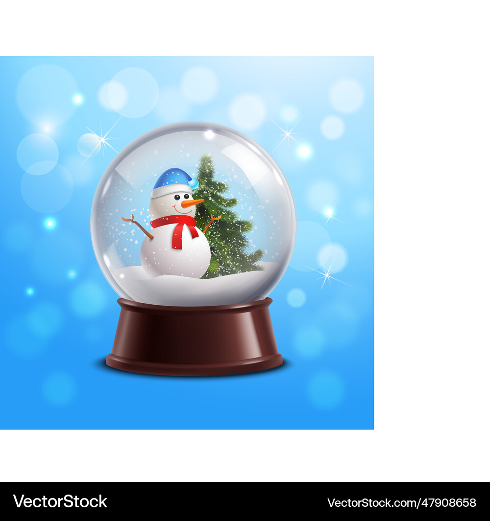 Snow globe with snowman globe with snowman Vector Image