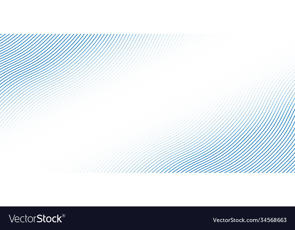Abstract blue wave lines pattern on white Vector Image