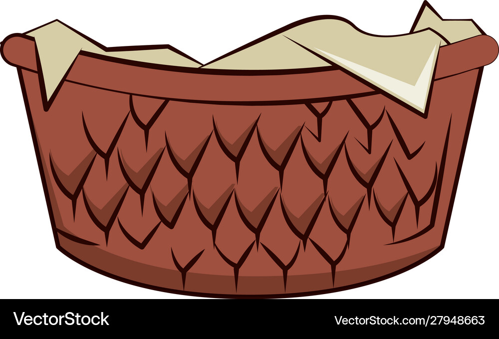 Basket straw utensil isolated icon Royalty Free Vector Image