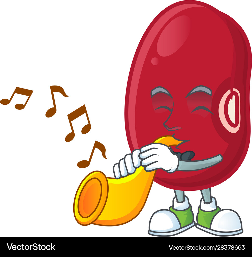 Cheerful adzuki beans cartoon character Royalty Free Vector