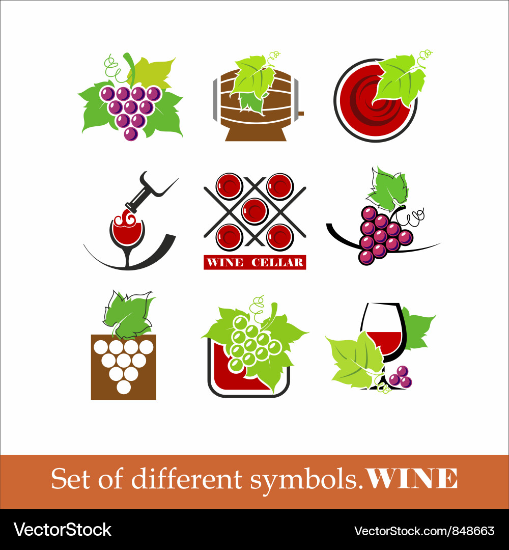 Collection of wine icons Royalty Free Vector Image