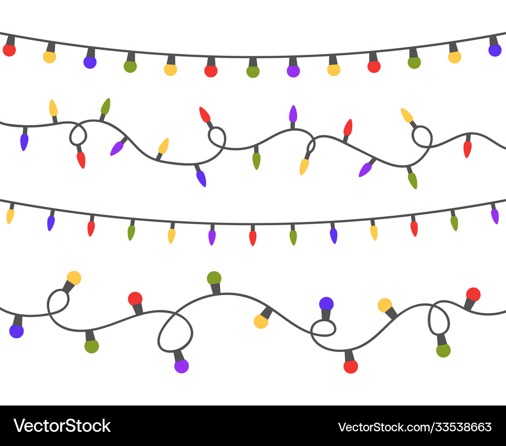 Color garland set isolated on white background Vector Image