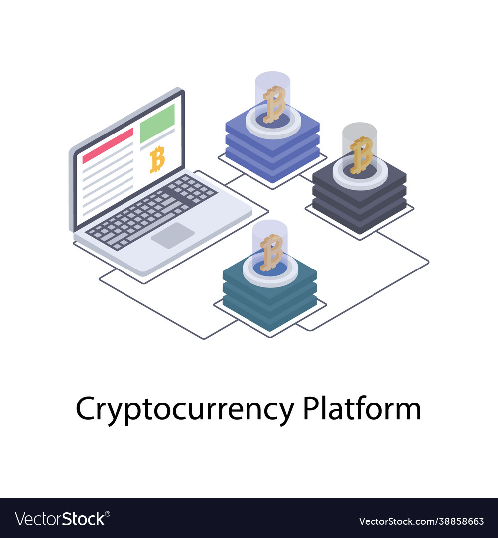 Cryptocurrency platform Royalty Free Vector Image