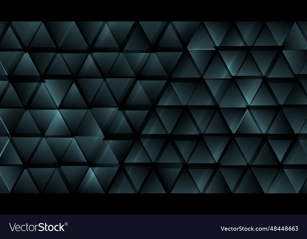 Dark blue abstract tech triangles background Vector Image