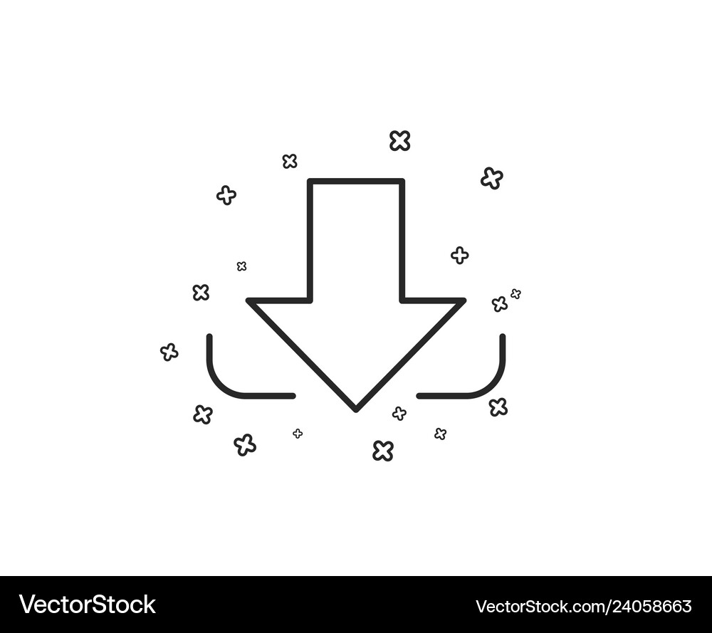 Download arrow line icon down arrowhead symbol Vector Image