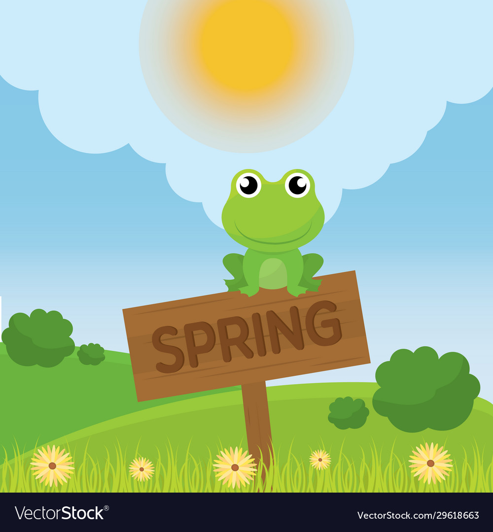 Hello spring landscape Royalty Free Vector Image