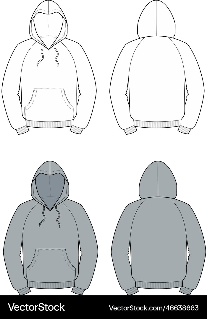 Jumper hoodie with pocket on front Royalty Free Vector Image