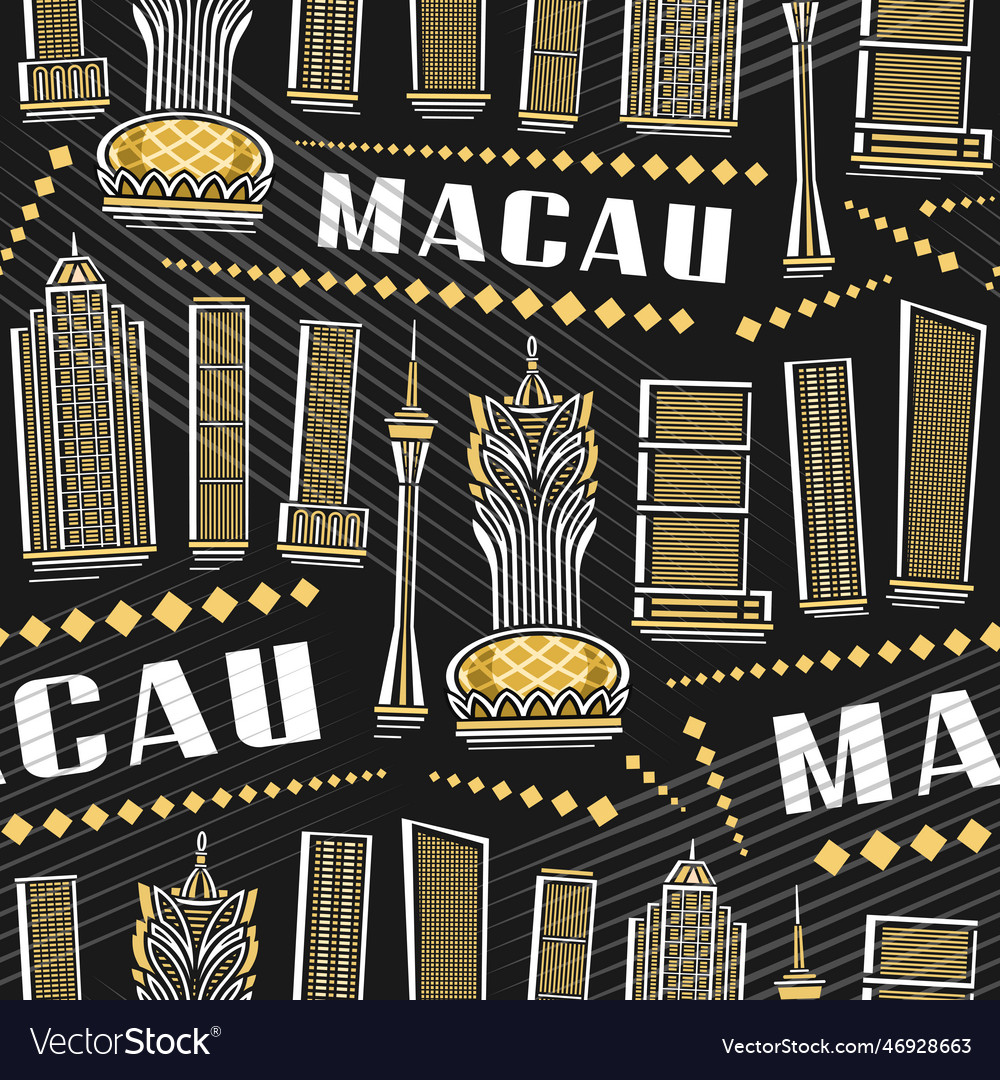Macau seamless pattern Royalty Free Vector Image