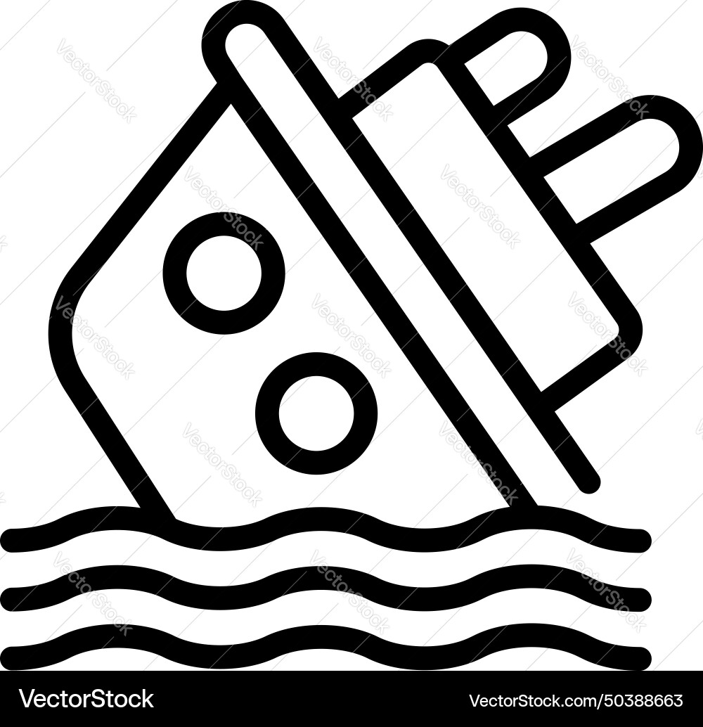 Marine ship disaster icon outline Royalty Free Vector Image