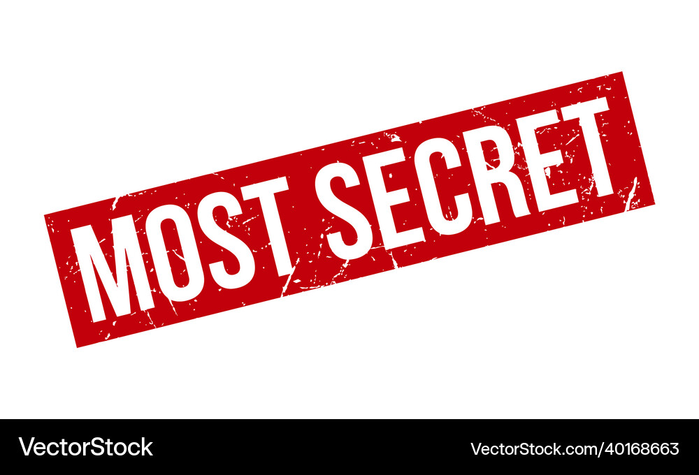 Most secret rubber stamp red secret rubber Vector Image